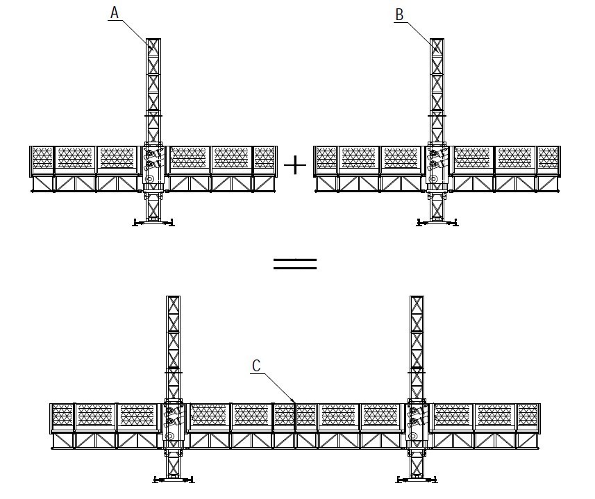 Confortable Mast Climbing Work Platform for Working Height 100 m